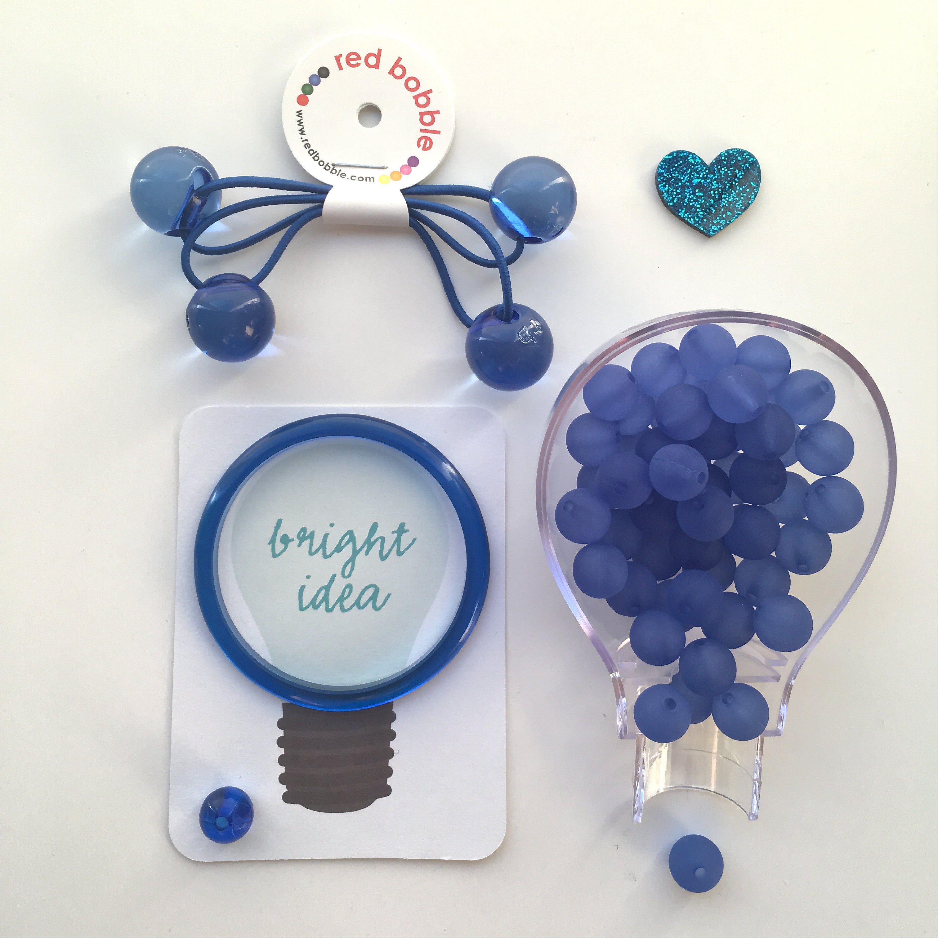 Original Blue Light Disco Bobble Hair Ties – red bobble