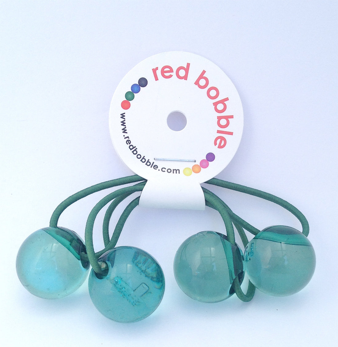 Original Gum Ball Green Bobble Hair Ties – red bobble