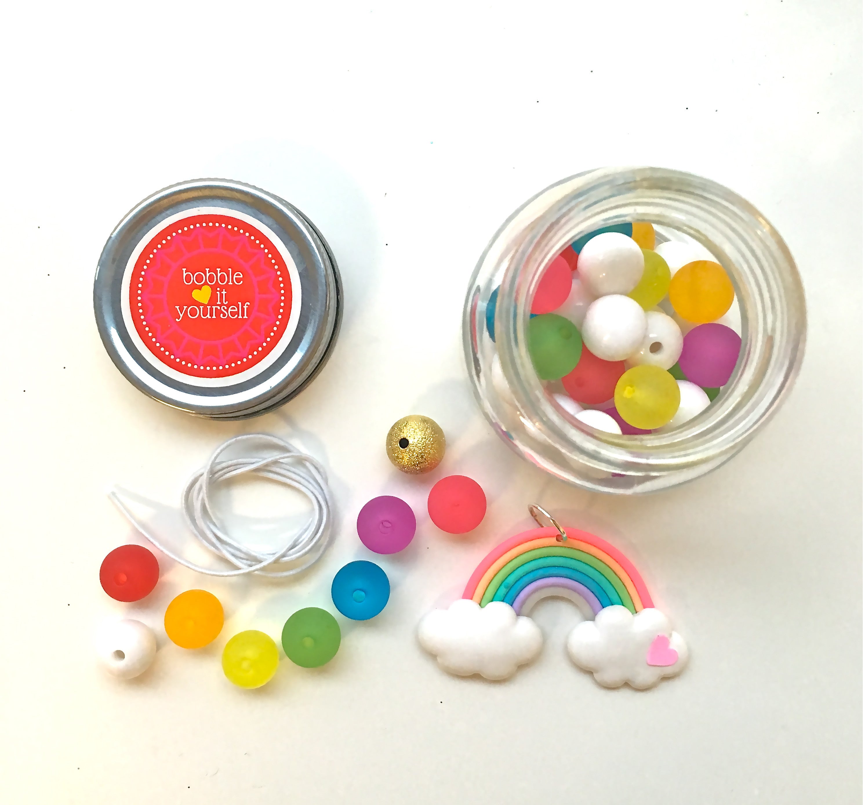 Rainbow Necklace Jar Bobble It Yourself – red bobble